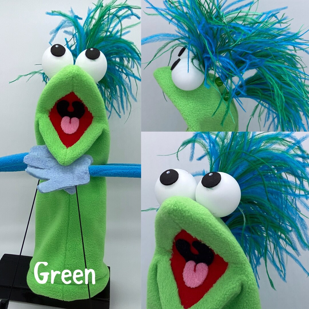 Puppet, Hand and Rod, With 3 Feather Plumes and 2 Hand Rods. Adult Size ...