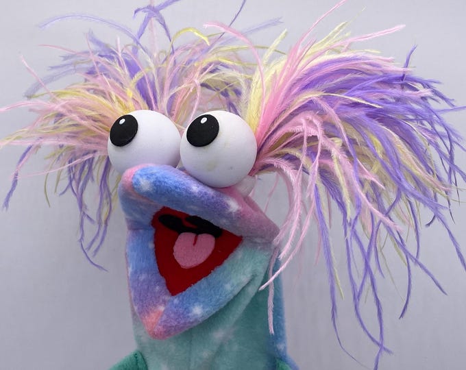 Puppet, Hand and Rod, With 2 Feather Plumes and 1 Hand Rod. Adult Size ...