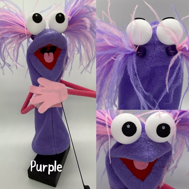 Puppet Hand and Rod With 2 Feather Plumes and 1 Hand Rod. | Etsy