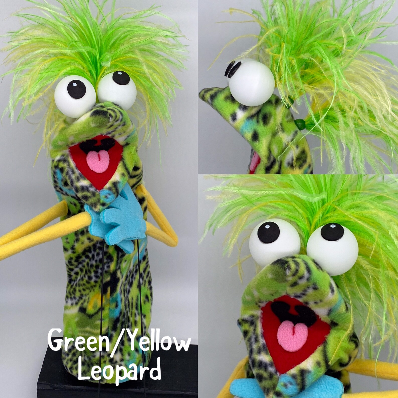 Puppet Hand and Rod With 3 Feather Plumes and 2 Hand Rods. - Etsy