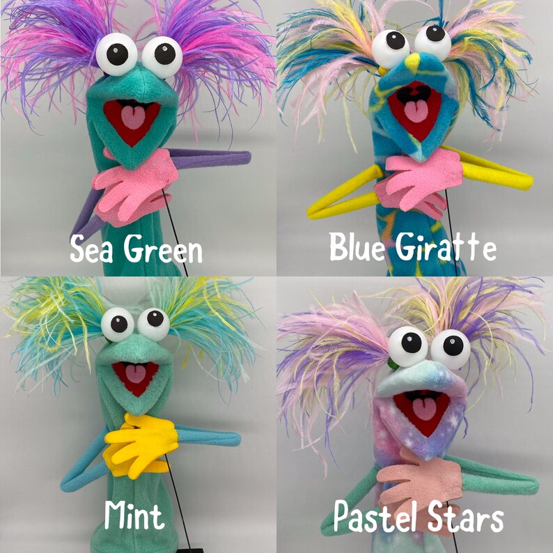 Puppet hand and rod with 2 feather plumes and 1 hand rod. | Etsy