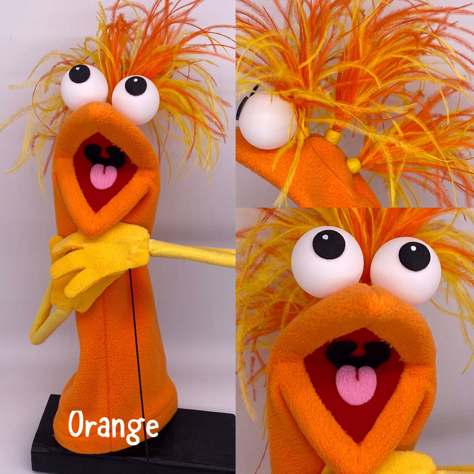 Puppet Hand and Rod With 3 Feather Plumes and 2 Hand Rods. - Etsy