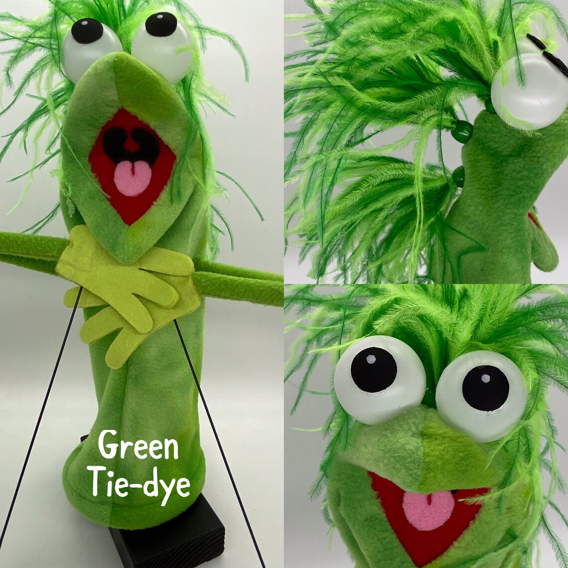 Puppet hand and rod with 3 feather plumes and 2 hand rods. | Etsy