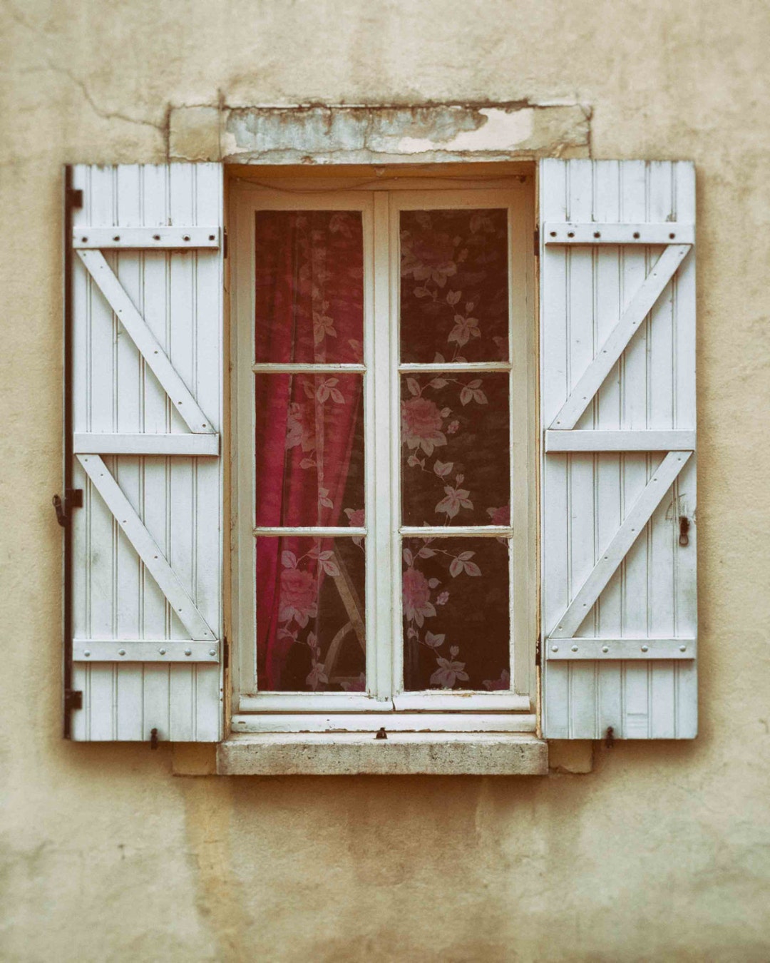 White Wood Shutters and Window Near Paris Photography, France, Shutters ...