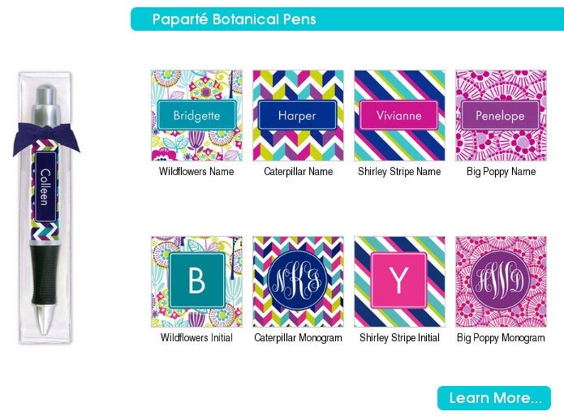 Monogram Personalized Pens | Etsy