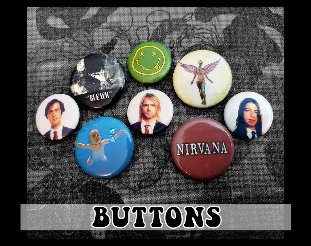 Nirvana Pin-back Buttons ~ 8-pack - Etsy