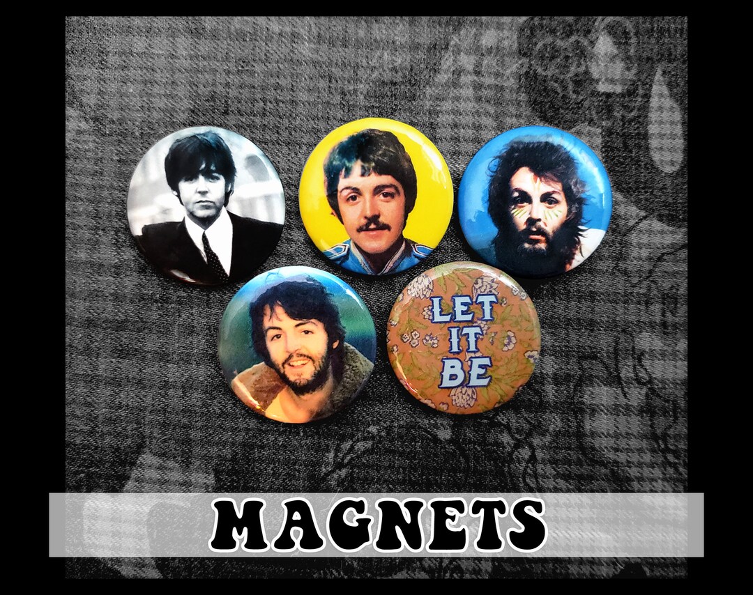 The Beatles Magnets - Paul ~ 5-pack (1.25") - Etsy