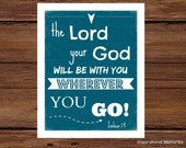 Items similar to Framed Bible Verse Print Joshua 1:9 "The Lord your God ...