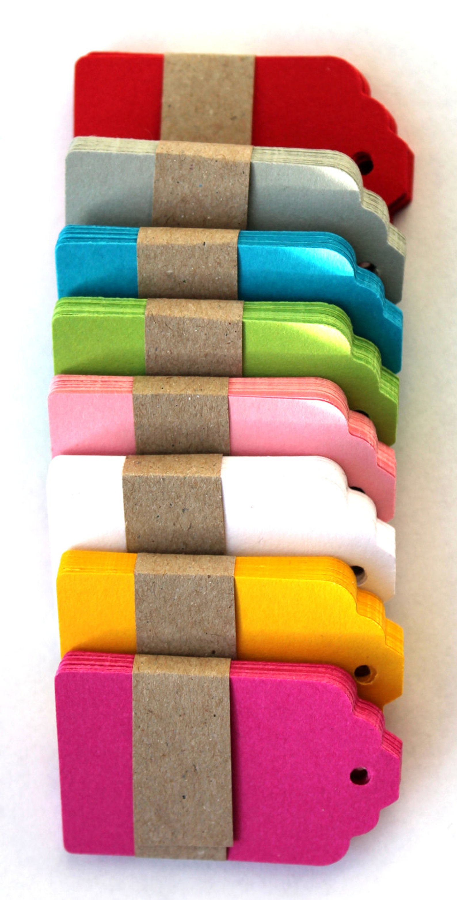 50 Small Kraft Tags Die Cut Double Sided Cardstock Wish Tags, Escort ...