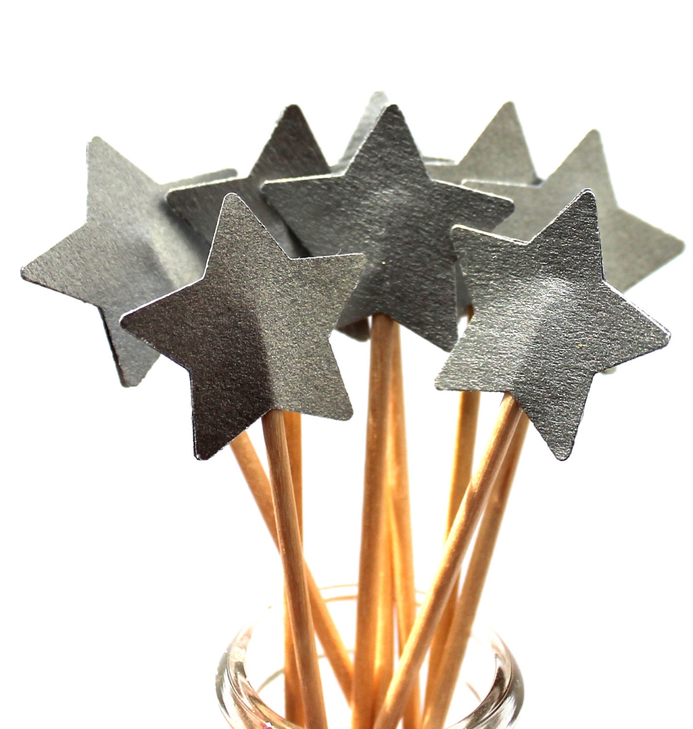 Star, Silver, Toothpicks, Star, Cap Cake, Double Sided, Party Picks, 10 ...