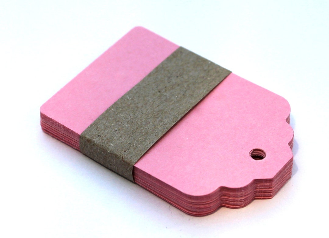 50 Small Kraft Tags Die Cut Double Sided Cardstock Wish Tags, Escort ...