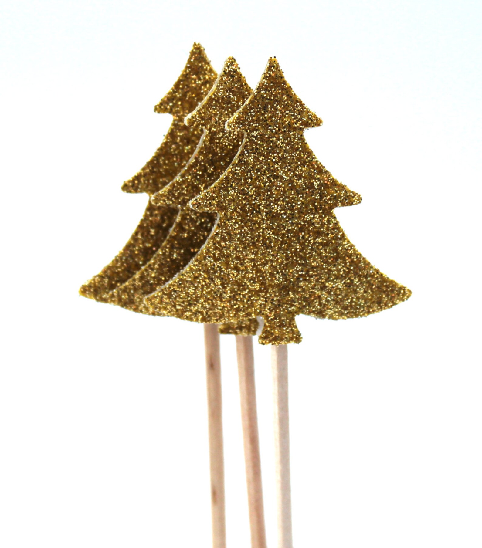 20 Golden Christmas Tree Paper Toothpicks Party Picks - Etsy