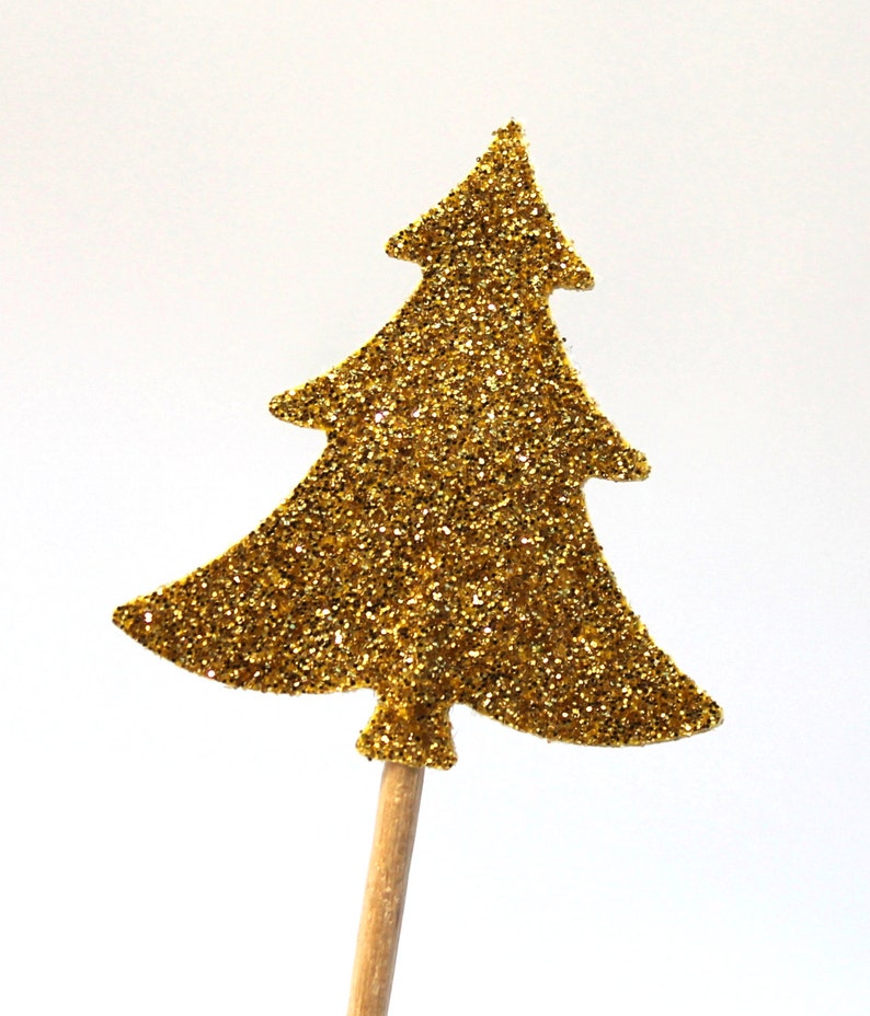 20 Golden Christmas Tree, Paper, Toothpicks Party Picks, Nicolaus ...