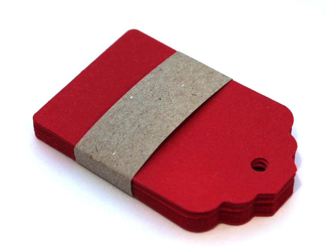 50 Small Kraft Tags Die Cut Double Sided Cardstock Wish Tags, Escort ...