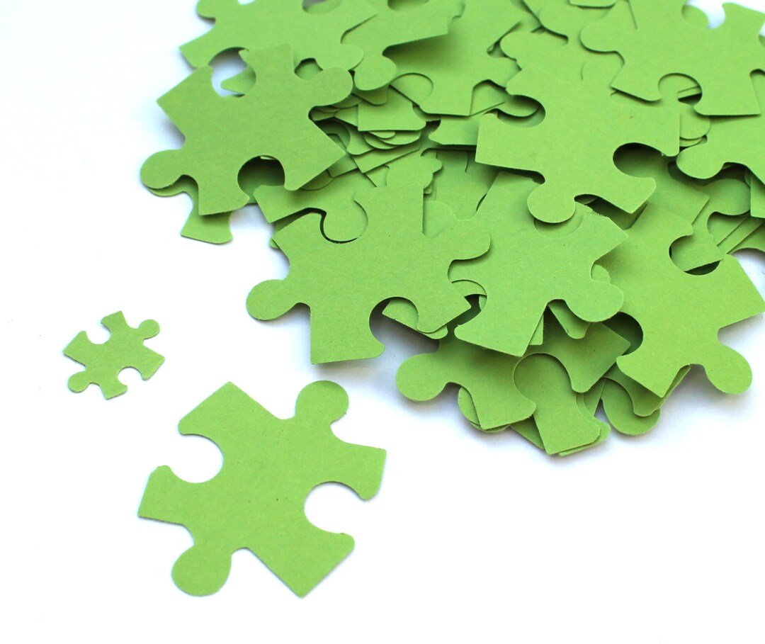 100 Puzzle Confetti / Customized Puzzle/ Various Colours / Rustic ...