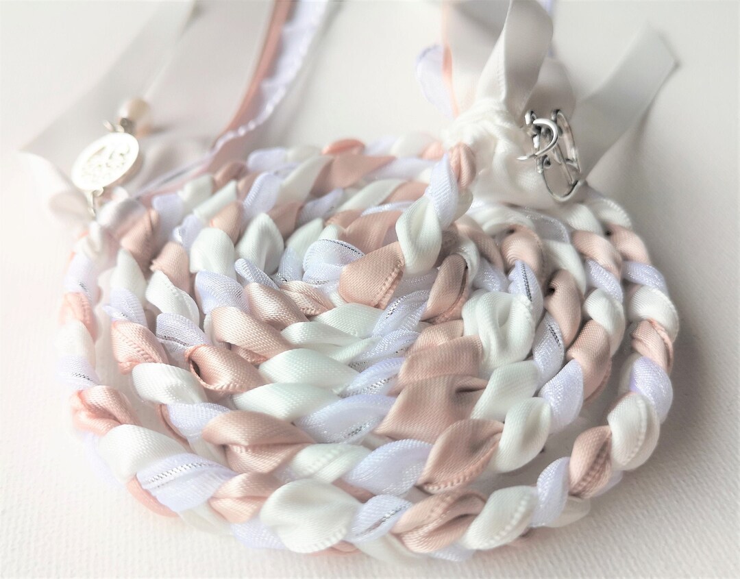 Thin Hand Bind Cord, Rose Gold White Blush, Wedding Handfast, Outlander ...