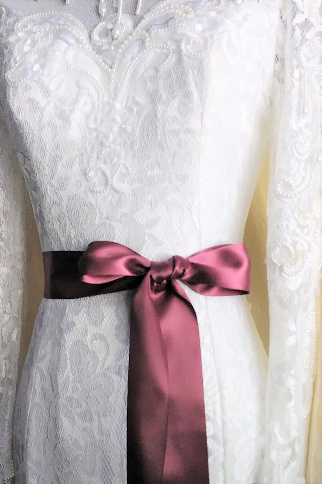 Burgundy Red Satin Sash, Dark Red Ribbon Belt, Bridal Gown Wedding ...