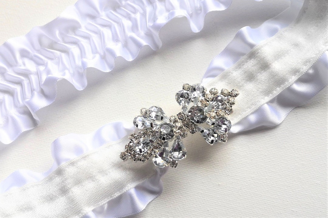 Stretch Rhinestone Belt, White Spandex Belt & Clear Rhinestone Clasp ...