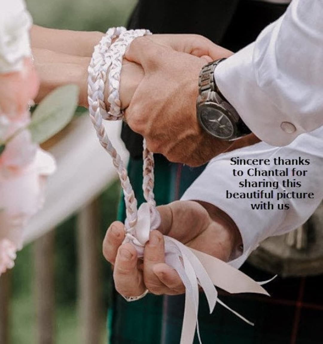 Hand Binding Cord, Rose Gold White, Thin Handfast Outlander Style Unity ...