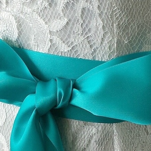 Dress Sash Belt, Turquoise Blue Green, Wedding Bridal Dress Gown Satin ...