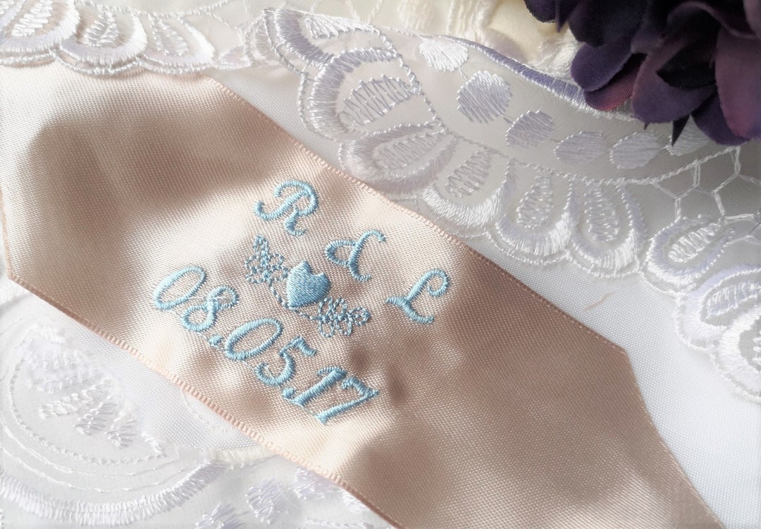 Personalized Embroidered Dress Label: Something Blue Wedding Gown Tag ...
