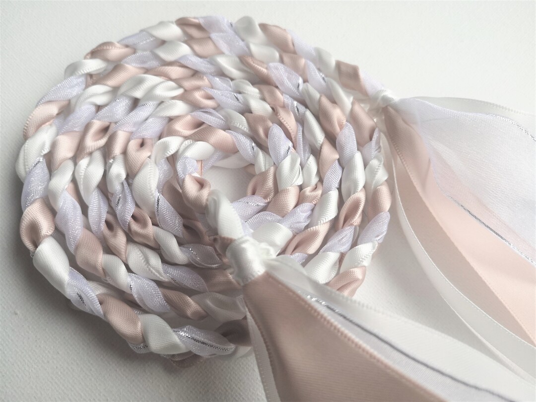 Hand Binding Cord, Rose Gold White, Thin Handfast Outlander Style Unity ...