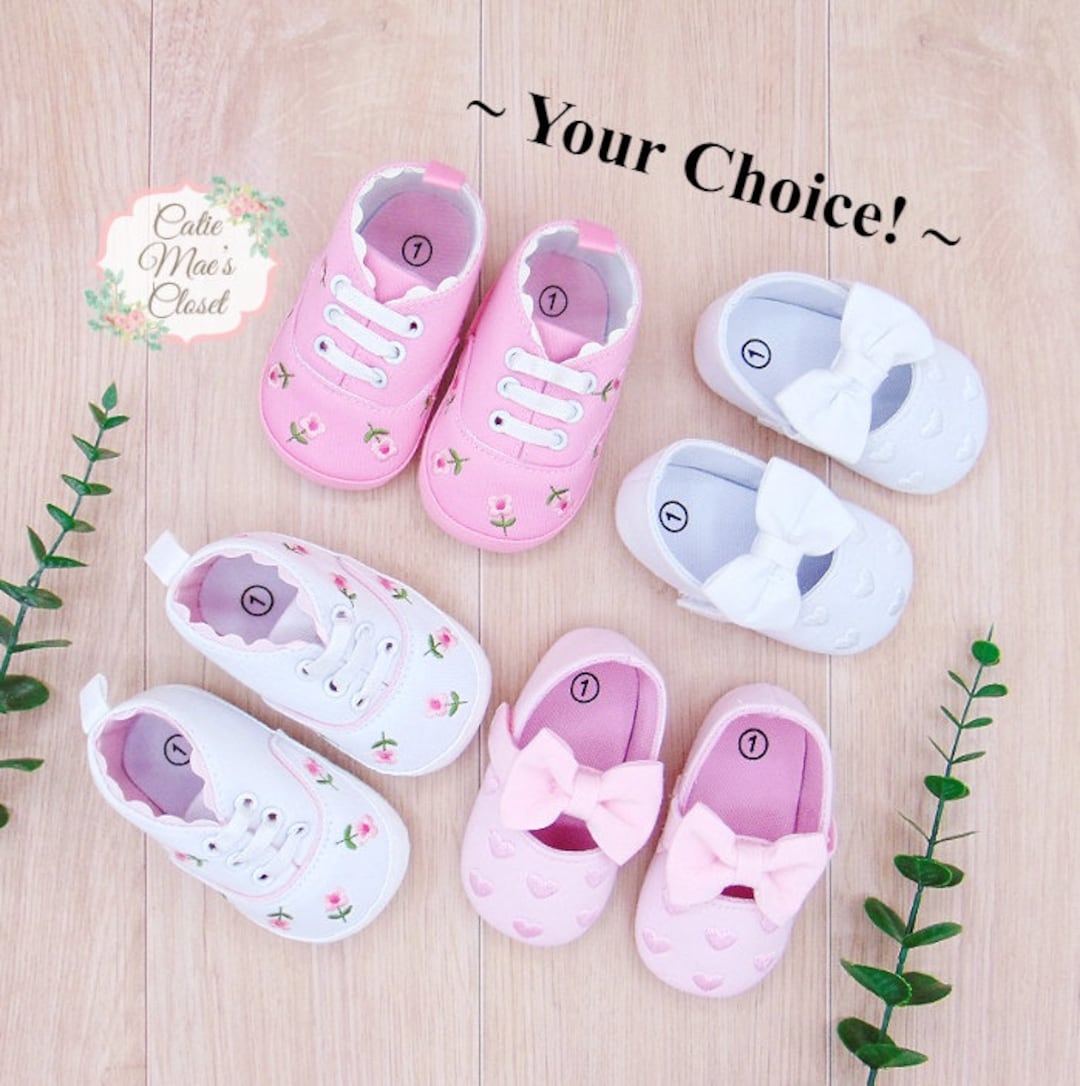 Baby Girl Shoes 3-6 Months Baby Girl Shoes Soft Sole Baby Shower Gift New Baby Girl Gift Infant ...