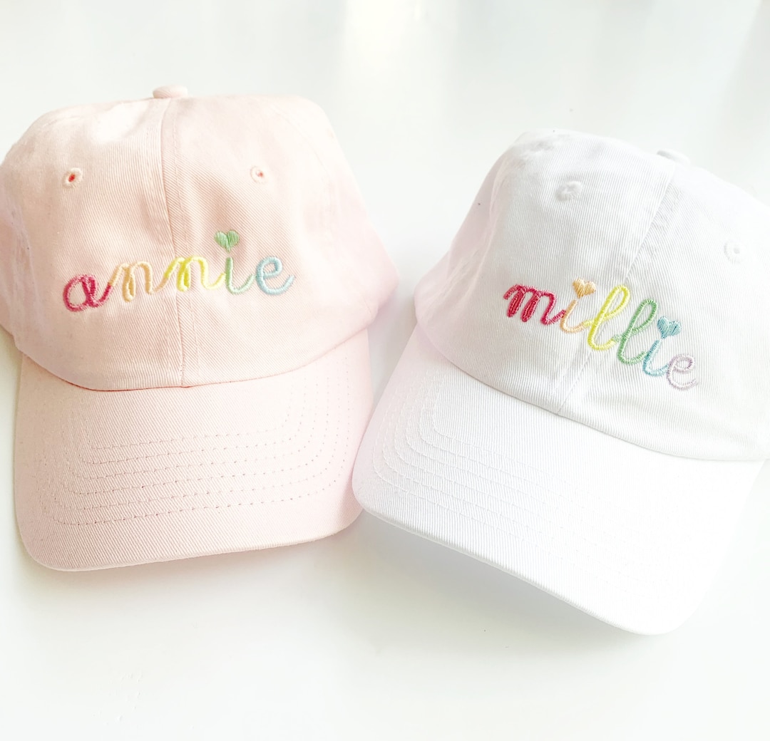 Girls Monogrammed Hat, Monogrammed Baseball Cap for Girls, Personalized ...