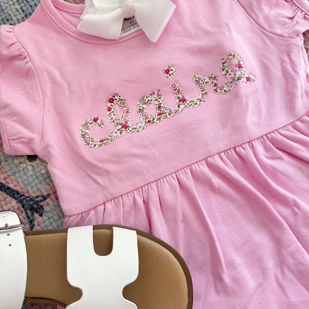 Girls Monogram Shirt, Monogram Dress for Toddler Girls, Girls ...