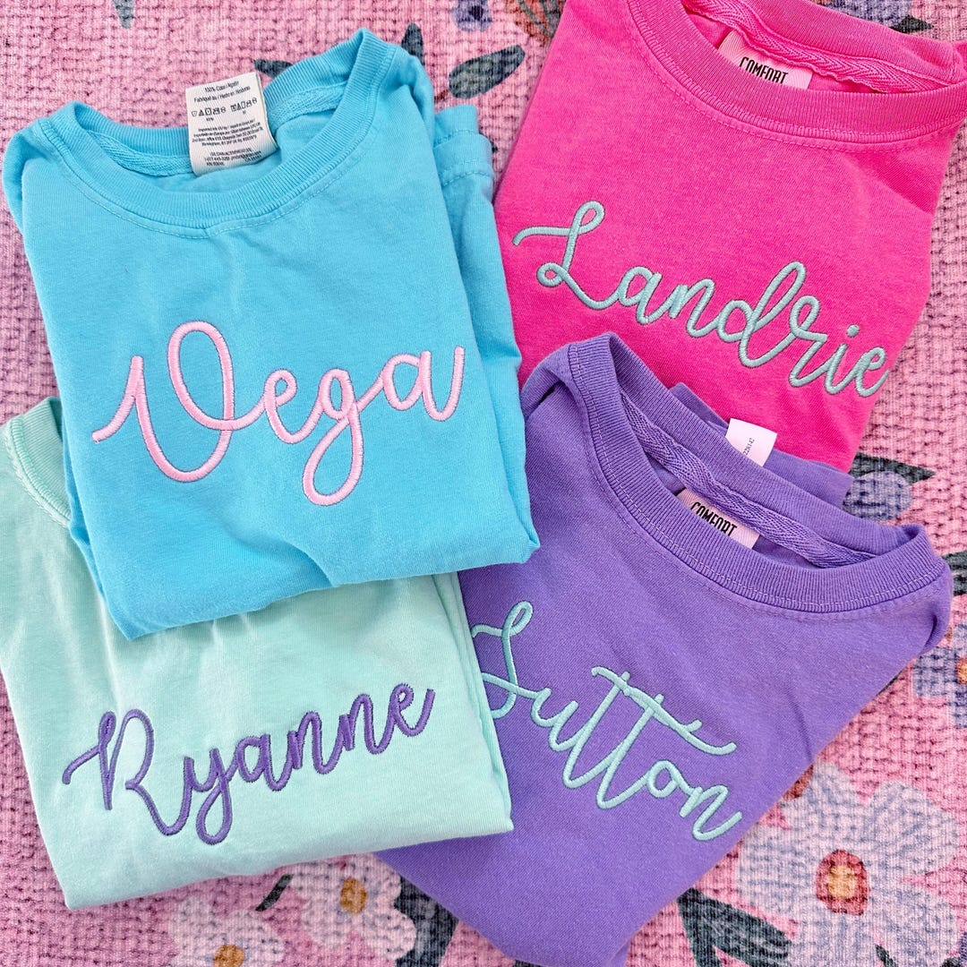 Personalized Embroidered Name Shirts for Kids, Custom Toddler & Youth T ...
