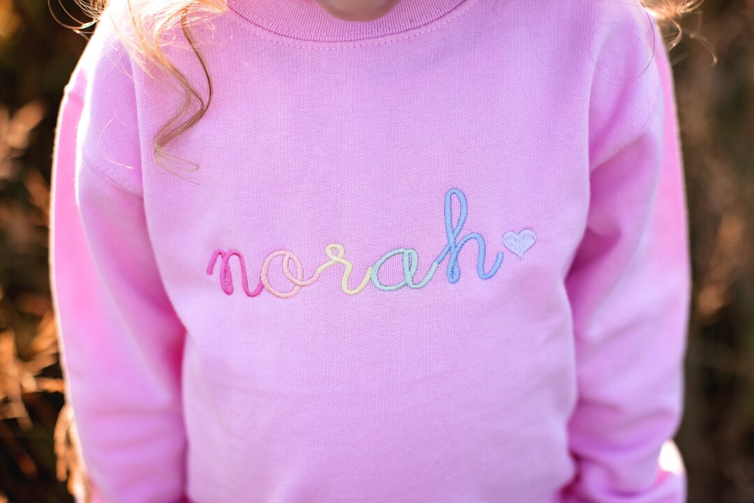 Girls Embroidered Sweatshirt, Embroidered Sweatshirt for Toddler ...