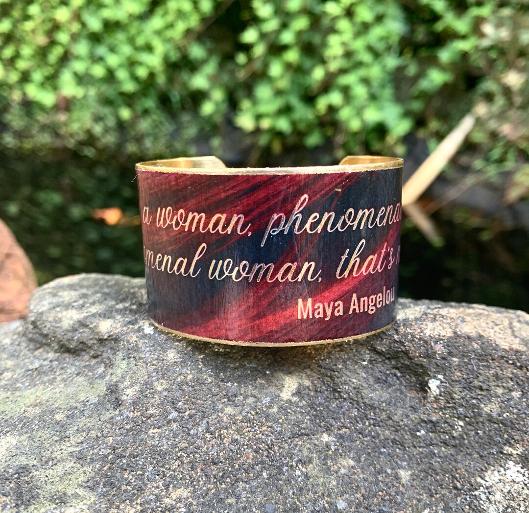 Phenomenal Woman Maya Angelou Cuff Bracelet, Poetry Jewelry, Quote ...