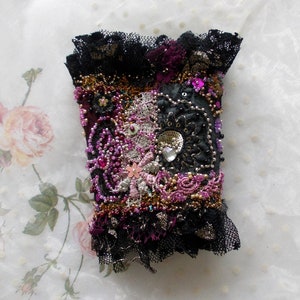 Victorian Ruffle Hand Beaded Collage Wrist Cuff Manually Stitched ...