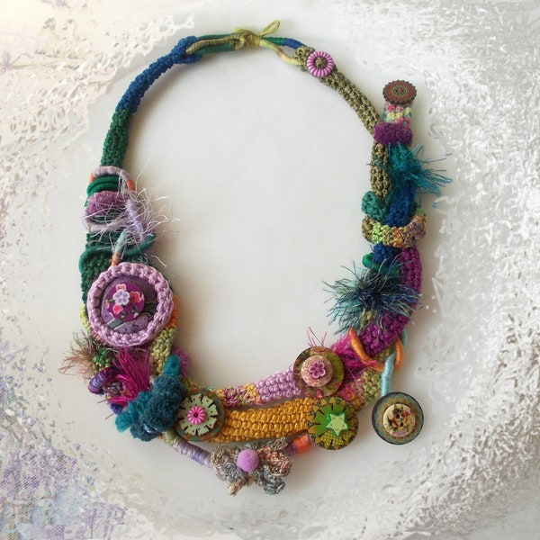 Fiber Necklace - Etsy
