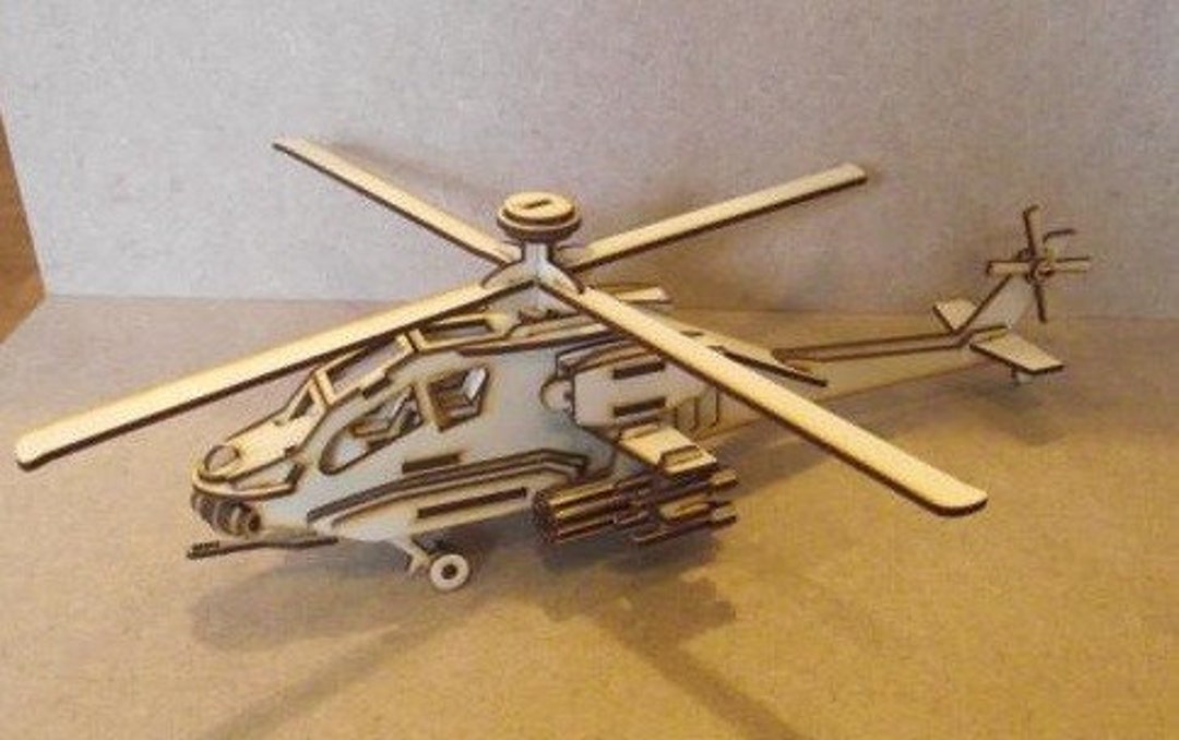 Apache Helicopter Laser Cut Pattern DXF Digital Download - Etsy