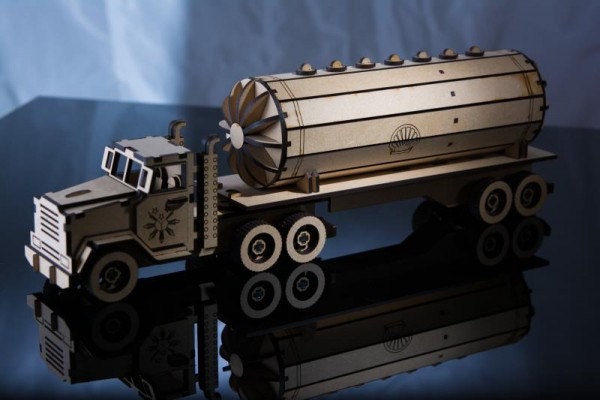 Mack Truck Big Rig Tractor With Tanker Trailer DXF Laser Cut Pattern ...