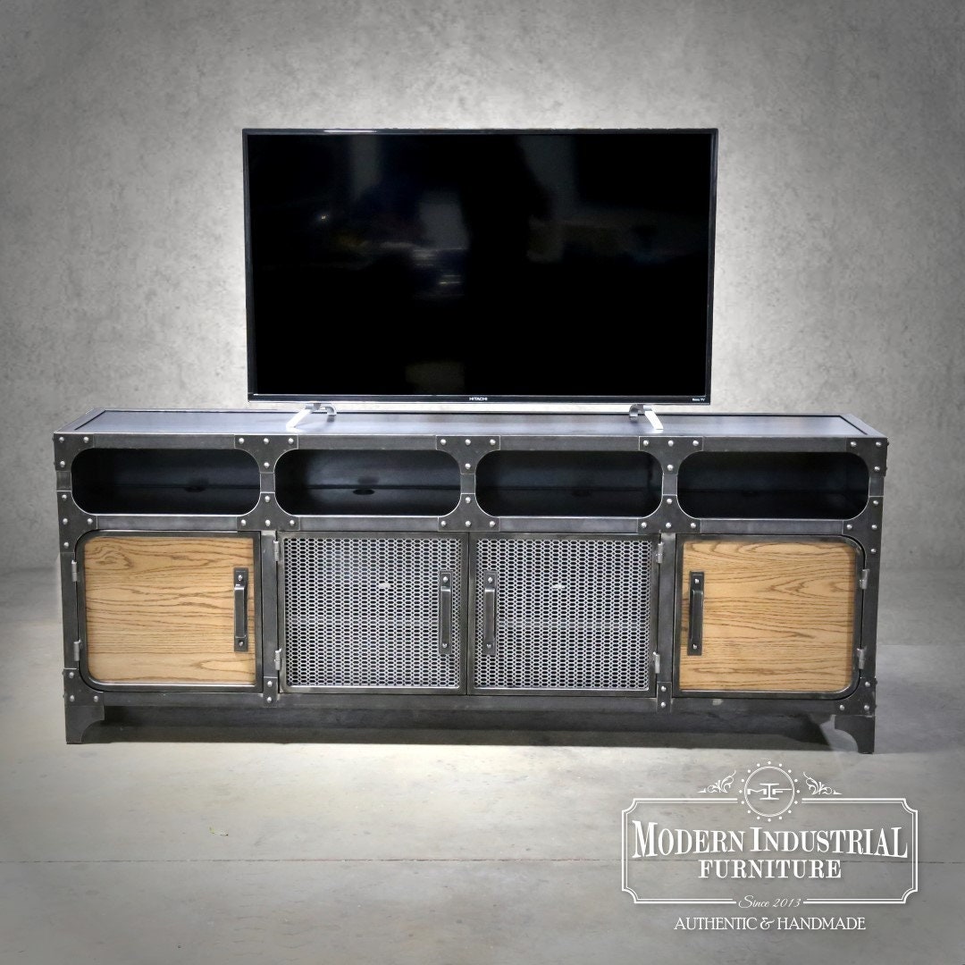 FreightBar Modern Industrial Media Console Vintage | Etsy