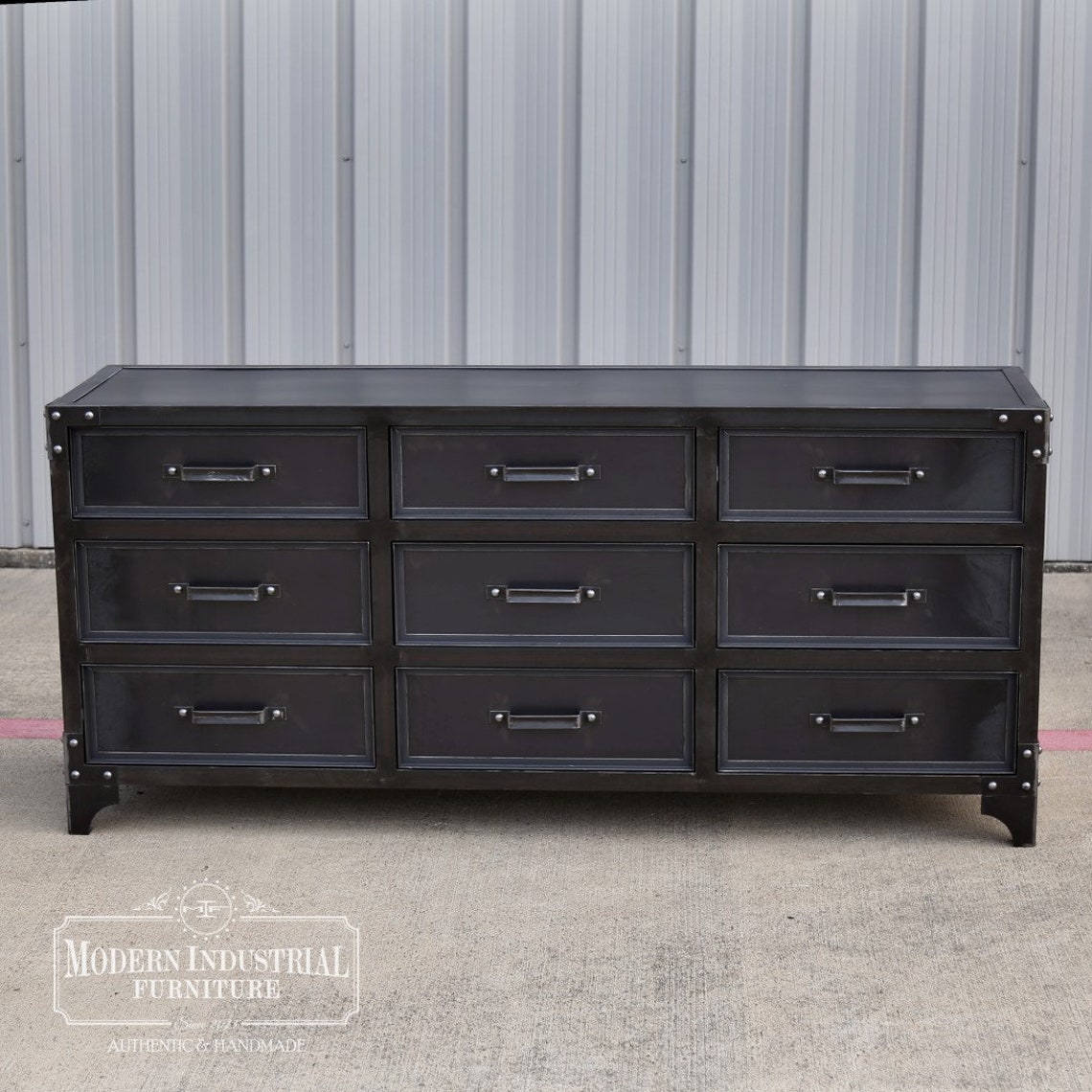 Grandview Modern Industrial Steel Bedroom 9-drawer Dresser | Etsy