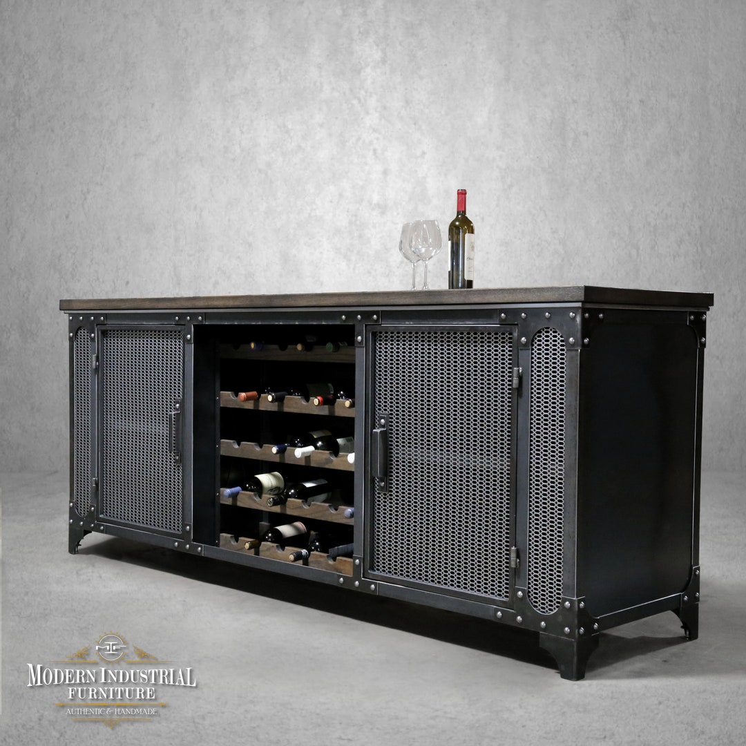 Anvil Wine Credenza Modern Industrial Wine Storage Wine Rack - Etsy