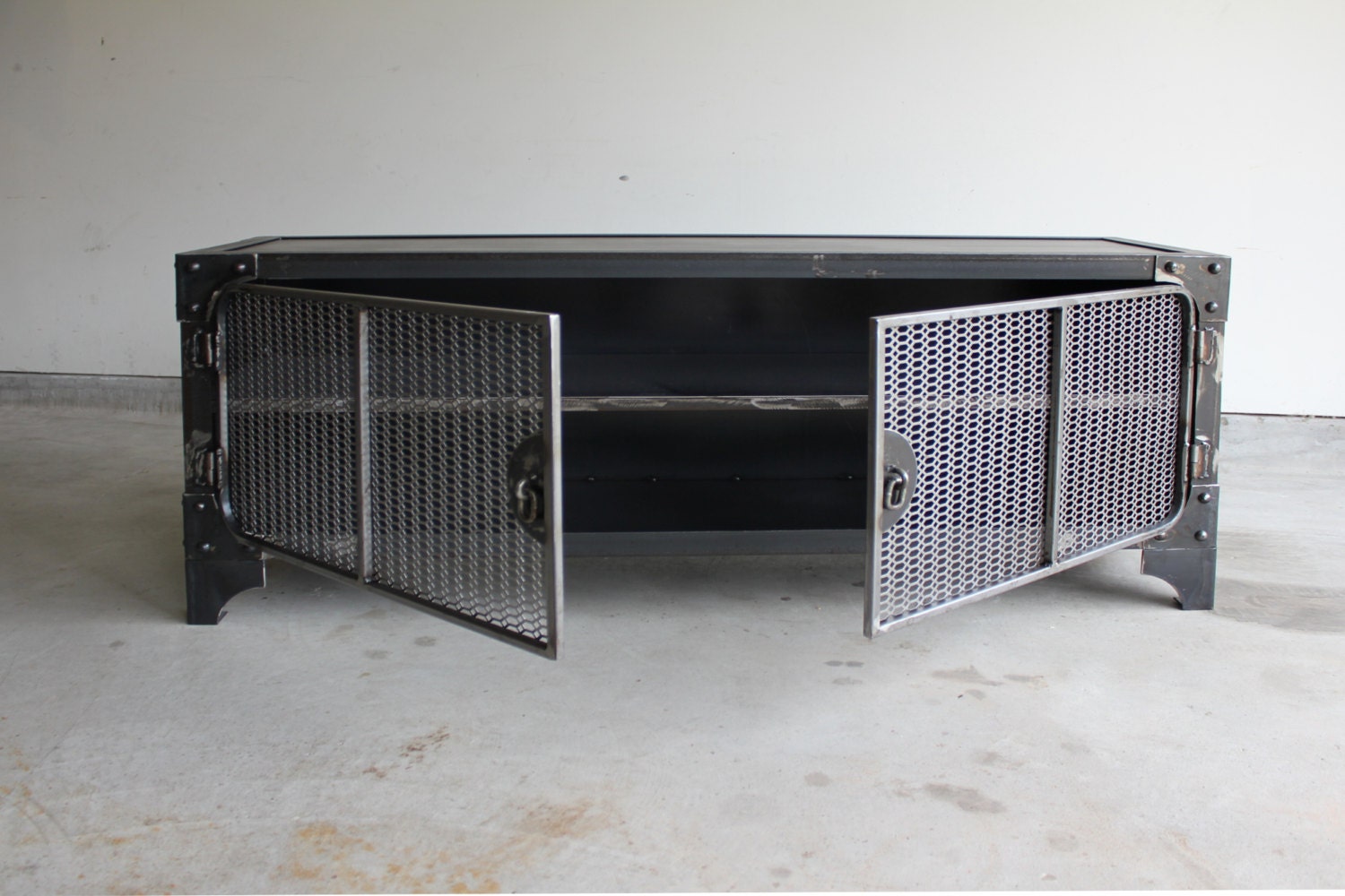 Modern Industrial Media Console Carnegie Steel TV Stand - Etsy