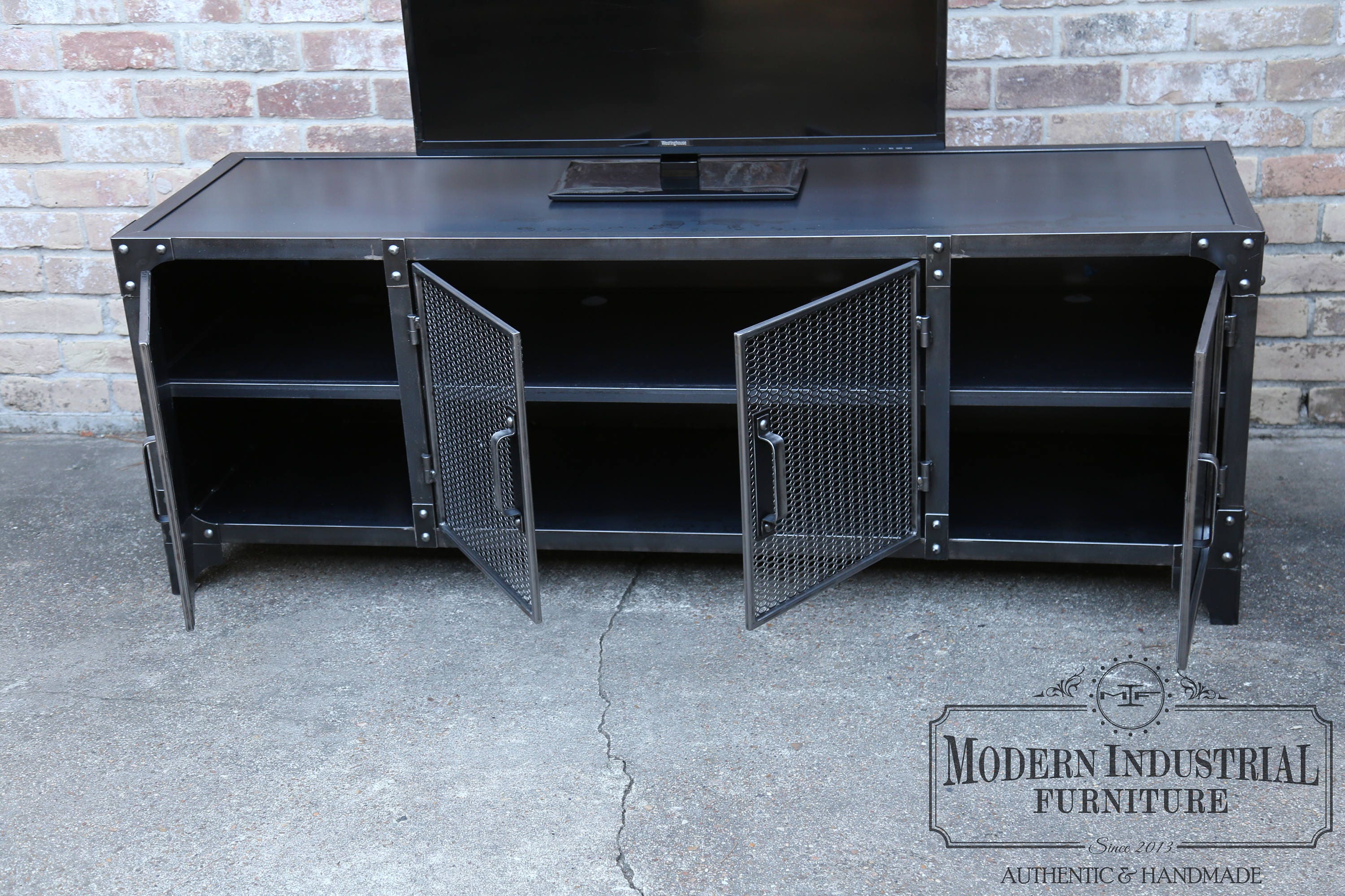 Media Console Industrial Modern All Steel TV Stand Cabinet | Etsy