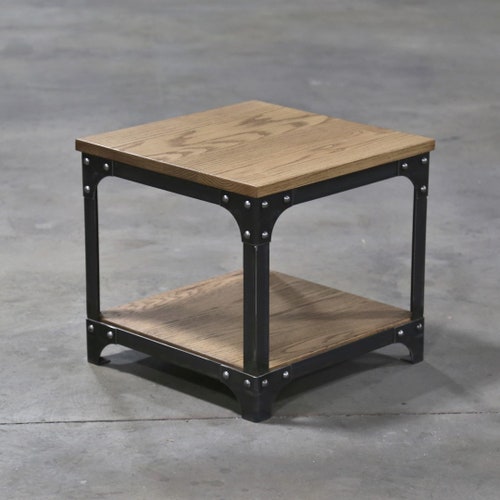 Metal Cube Industrial End / Side Table Nightstand - Etsy