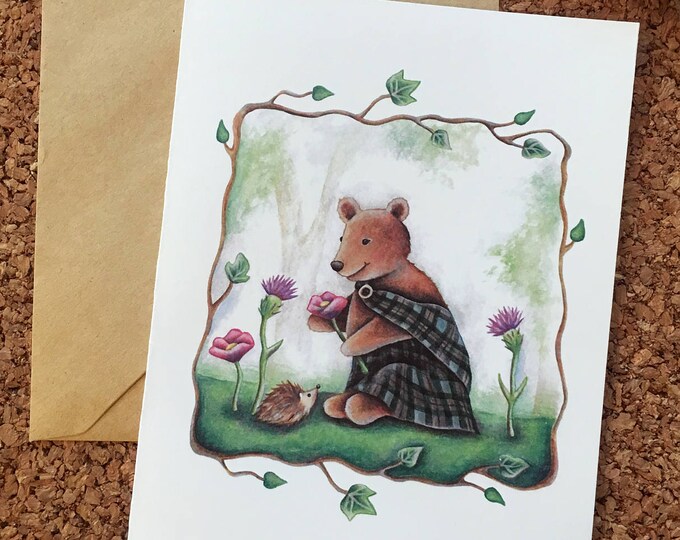 Outlander Greeting Card, Scottish Teddy Bear Card, Gift Outlander Lover ...