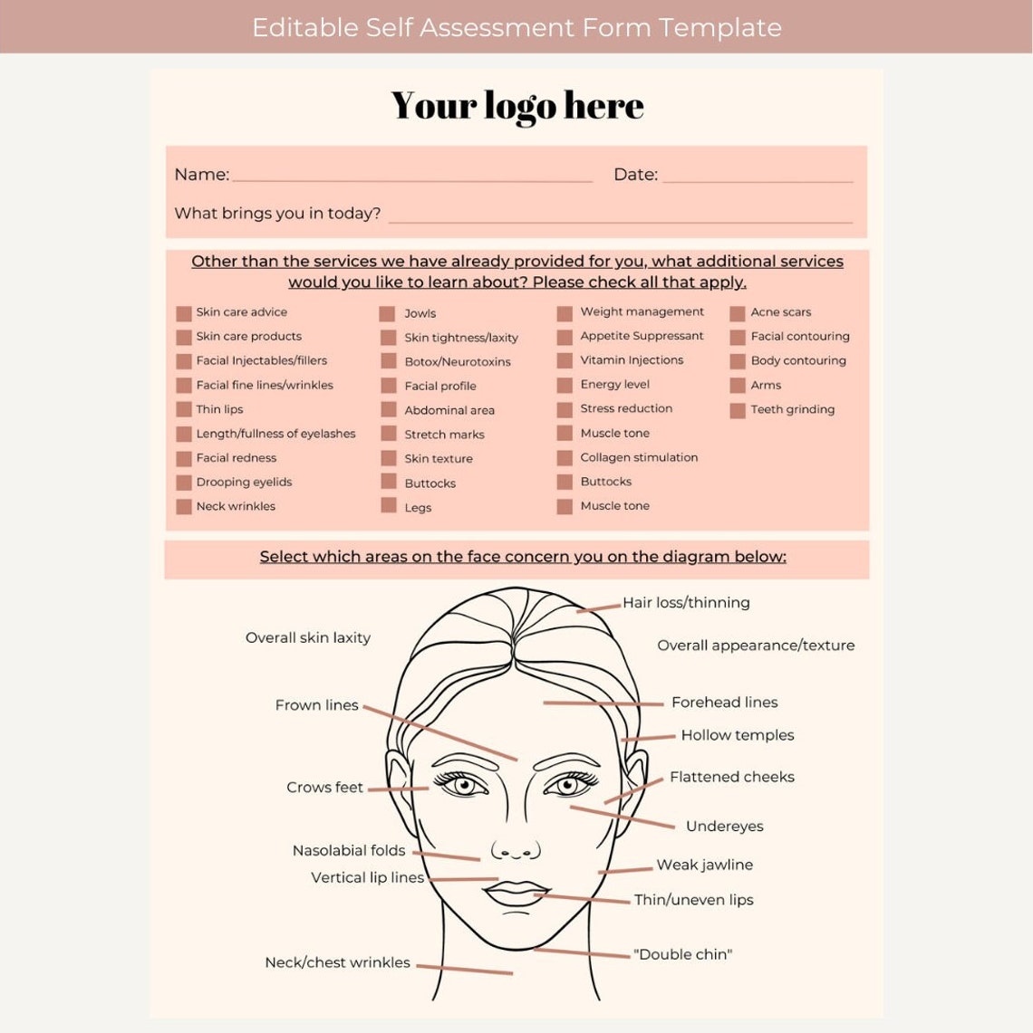Aesthetics Self Assessment Form - Etsy