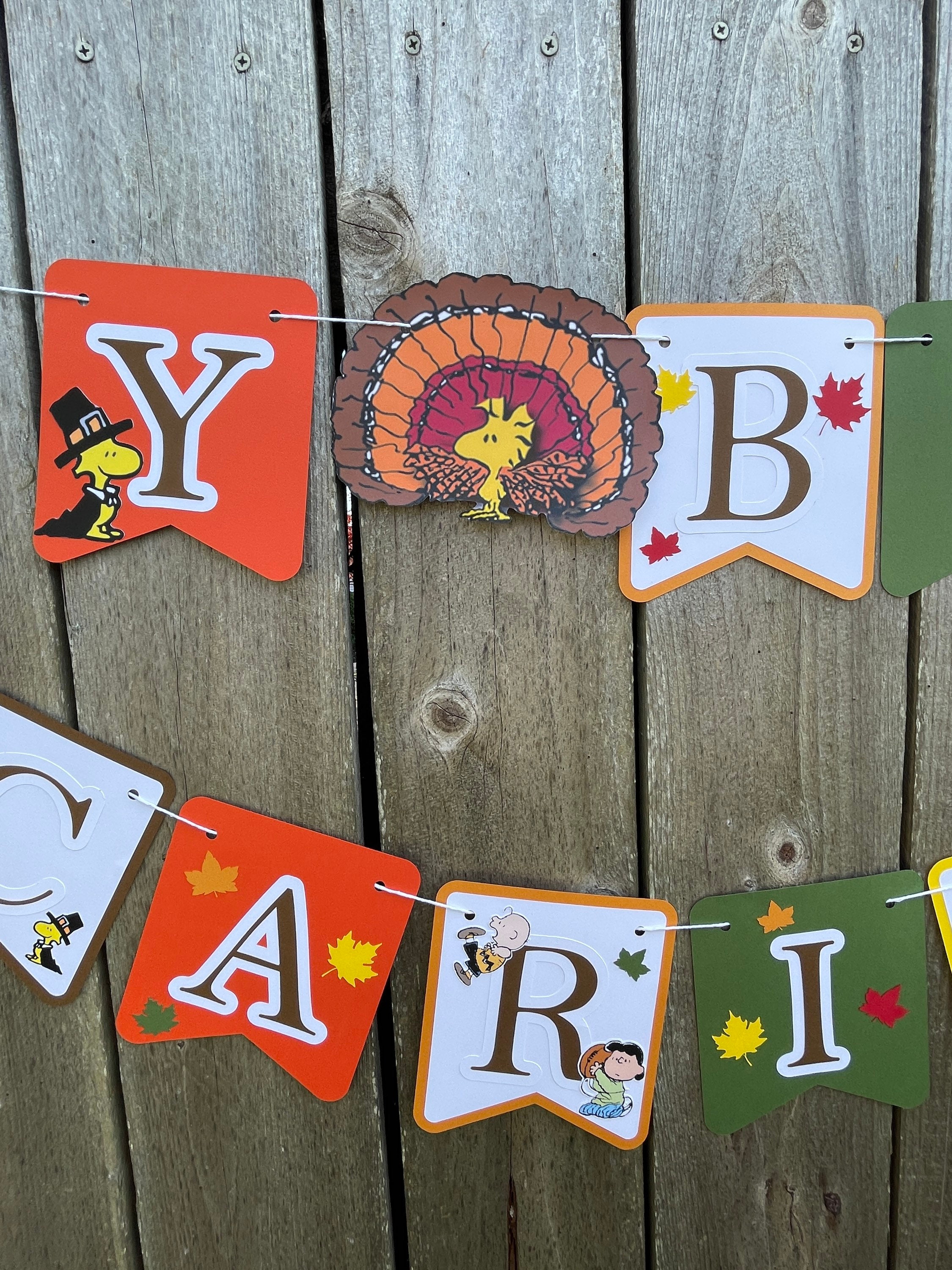 Peanuts Charlie Brown Banner / Snoopy Birthday Banner / Thanksgiving ...