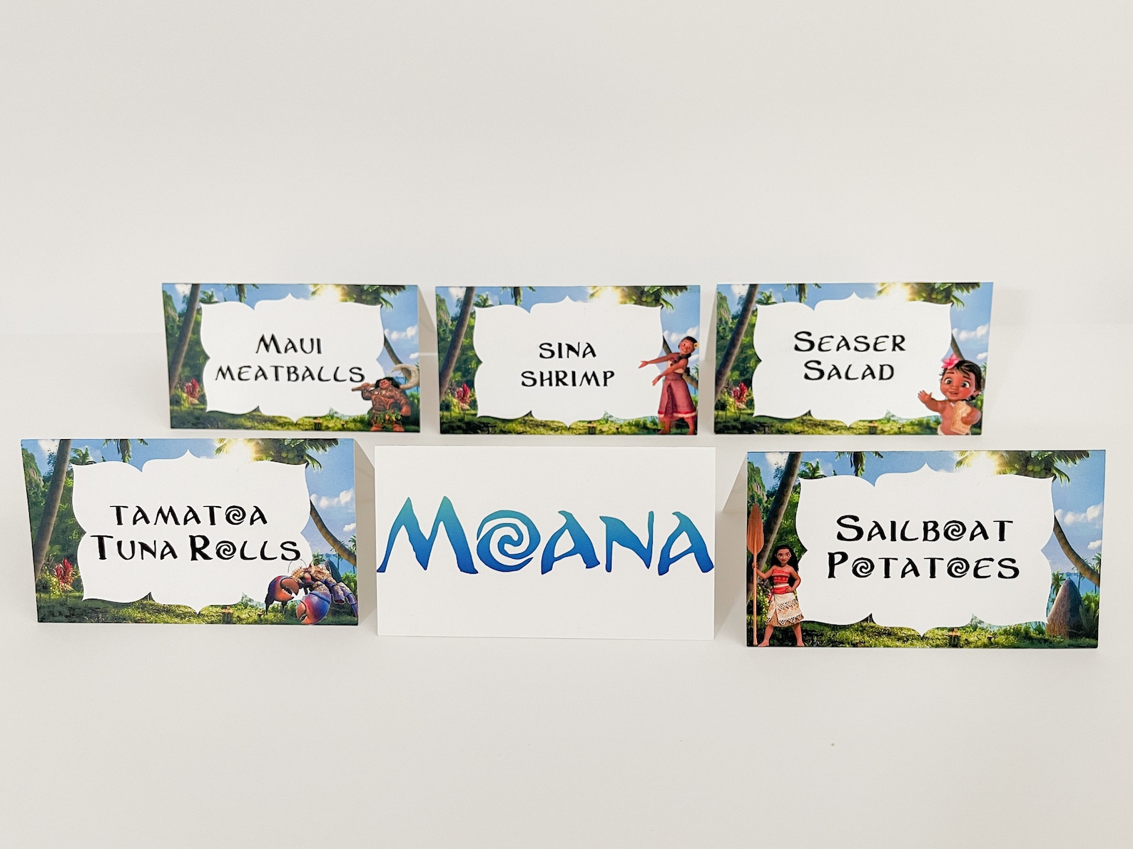 Moana Food Labels Moana Birthday Decorations Food Tent - Etsy