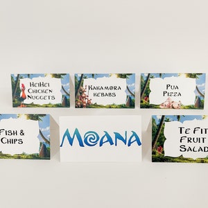 Moana Food Labels - Moana Birthday Decorations - Food Tent - Place Card ...