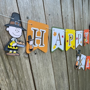 Peanuts Charlie Brown Banner / Snoopy Birthday Banner / Thanksgiving ...