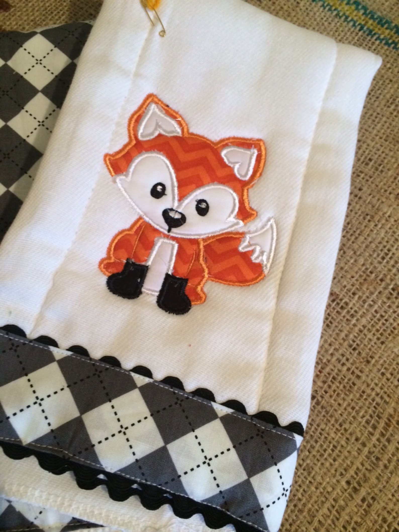 Fox burp cloth set | Etsy