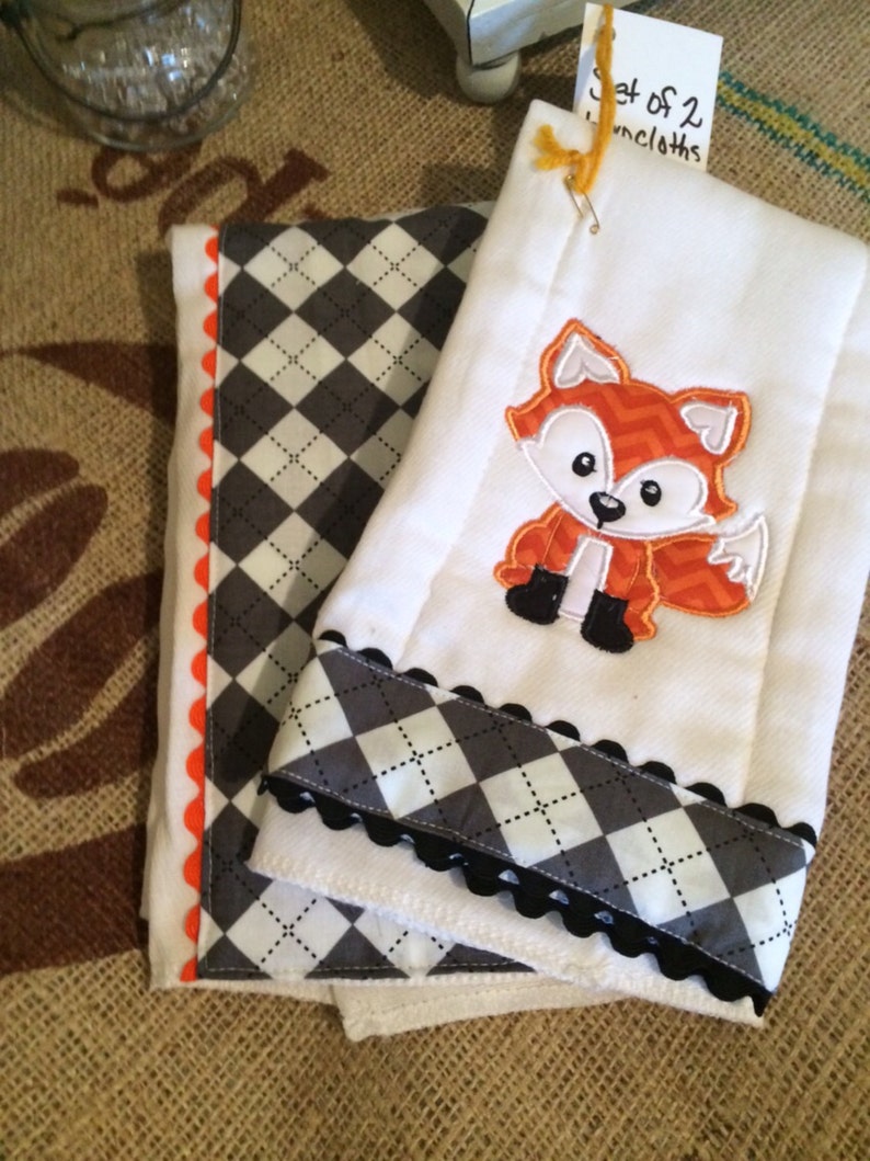 Fox burp cloth set | Etsy